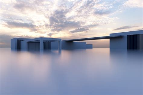 빈 콘크리트 바닥 자동차 프리젠 테이션과 미래 건축 배경의 3d 렌더링 0명에 대한 스톡 사진 및 기타 이미지 0명 3차원 형태 개념 Istock