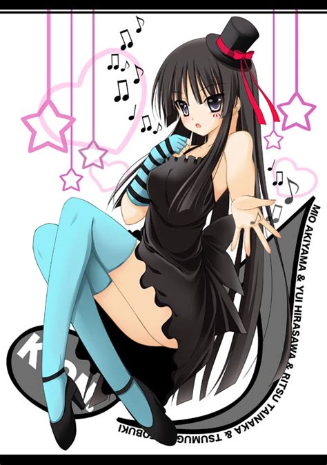 Safebooru 1girl Akiyama Mio Bare Shoulders Black Eyes Black Hair Don