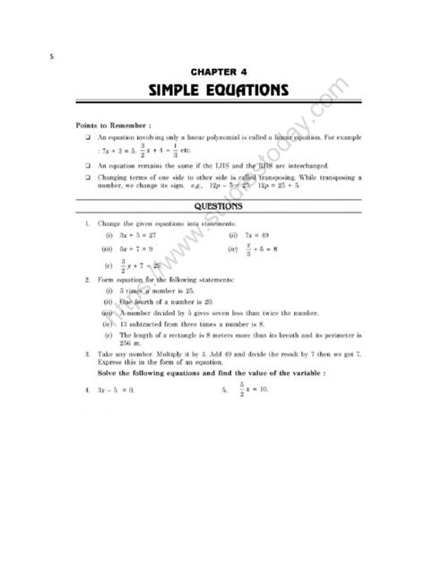 Simple Equations Pdf