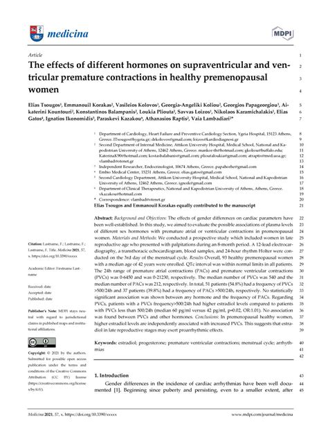 The Effects Of Different Hormones On Supraventricular And Ventricular