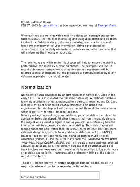 mysql database design pdf database index relational database
