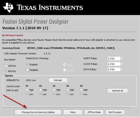 ucd9090 not able to detect device id on digital power designer software power management