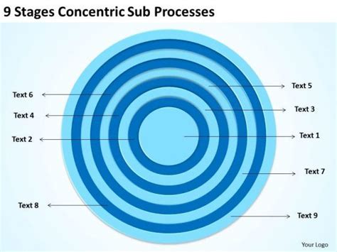 9 Stages Concentric Sub Processes Ppt Business Plan Examples Powerpoint