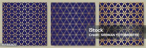 파란색 배경의 럭셔리 이음매 없는 금 육각형 패턴 세트 인쇄를 위한 모양 반복 타일과 같은 꽃 0명에 대한 스톡 벡터 아트 및 기타 이미지 Istock