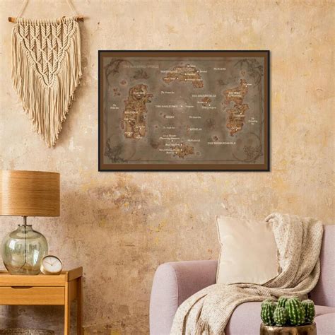 Wow Vintage Style Azeroth Map Poster Etsy