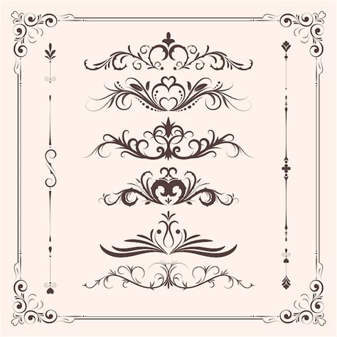 Vintage Ornament Divider Or Border Classic Style Premium Vector