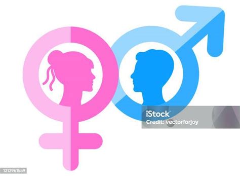 남녀 의 머리와 성별 기호 개념 남자와 여자 프로필 실루엣 아바타입니다 벡터 일러스트레이션 2명에 대한 스톡 벡터 아트 및 기타 이미지 Istock