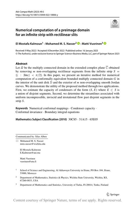 Numerical Computation Of A Preimage Domain For An Infinite Strip With