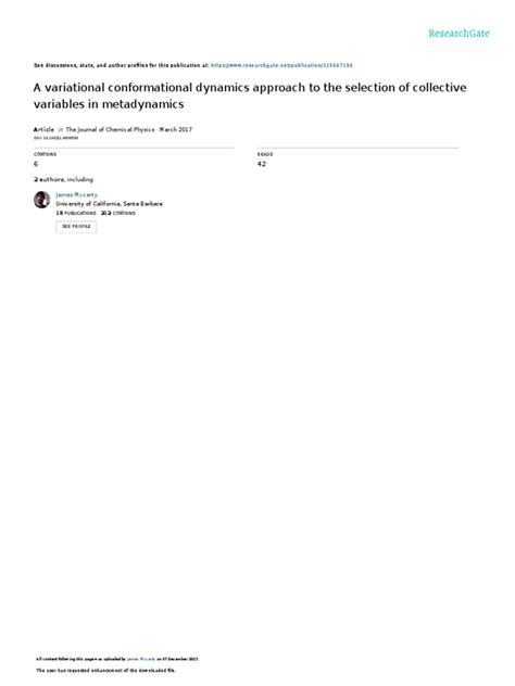 A Variational Conformational Dynamics Approach To Pdf Pdf Eigenvalues And Eigenvectors