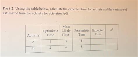 Solved Part 2 Using The Table Below Calculate The Expected Chegg Com