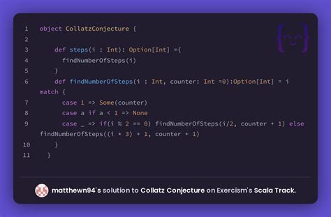 Matthewn94s Solution For Collatz Conjecture In Scala On Exercism