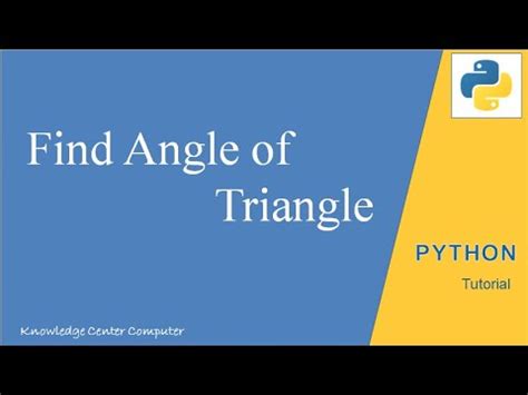 Python Program To Find Angle Of Triangle In Hindi Python Programming YouTube