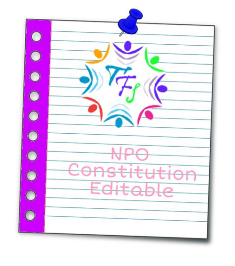 Npo Constitution Editable Tools For School