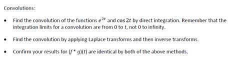 solved convolutions find the convolution of the functions