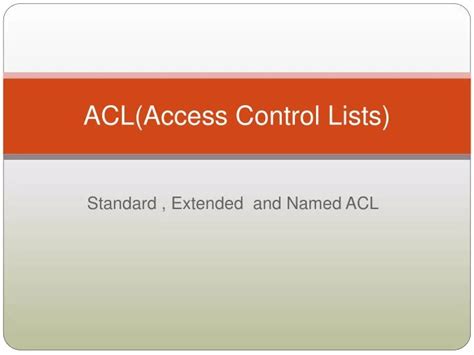 Ppt Aclaccess Control Lists Powerpoint Presentation Free Download