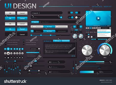 Cool Ui Design Different Buttons Black Stock Vector Royalty Free Shutterstock