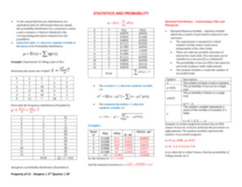 SOLUTION Statistics And Probability Reviewer Grade Studypool