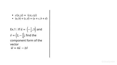 How To Do Vector Addition Scalar Multiplication In Component Form Trigonometry Study