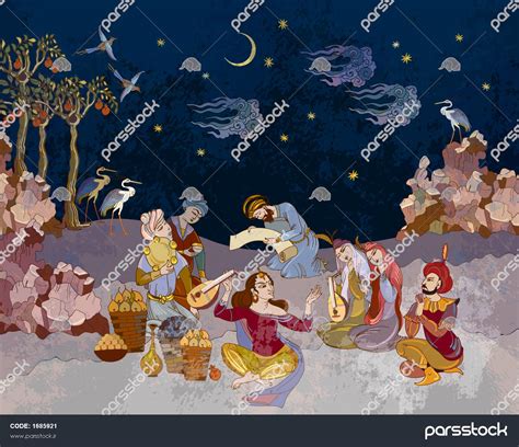 باغ بهشت افسانه ها و افسانه های خاورمیانه مینیاتور کتاب امپراتوری