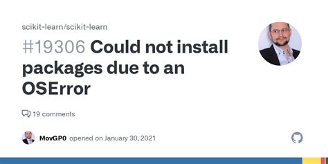 Could Not Install Packages Due To An OSError Issue 19306 Scikit Learn Scikit Learn GitHub