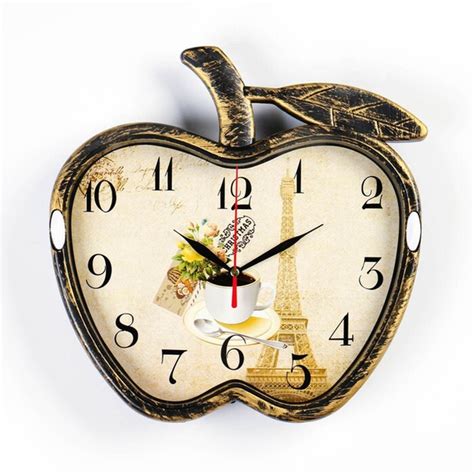 Часы настенные серия Кухня Яблоко дискретный ход 26 х 25 5 см АА бронзовый 7389917 купить