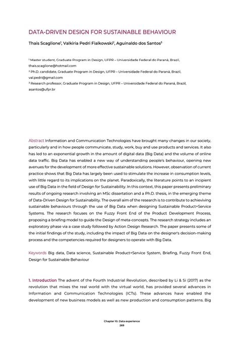 Pdf Data Driven Design For Sustainable Behaviour