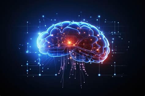Premium Photo Conceptual Neural Network With Illuminated Brain Generative Ai