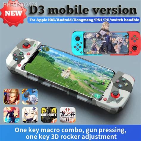 Type C Game Console Telescopic Mobile Phone D3 Gamepad Bluetooth5 0 Wireless Game Controller For