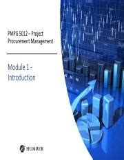 Module 1 - Introduction v05May22-merged.pdf - PMPG 5012 - Project Procurement Management Module ...
