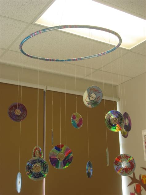 Recycled Cd Mobile In My Classroom Cd Crafts Nursery Hanging Decor