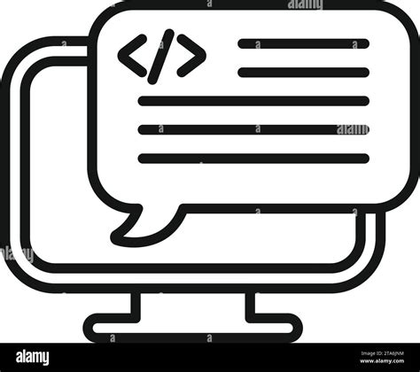 Web Api Code Icon Outline Vector Internet Server Digital Web Integration Stock Vector Image