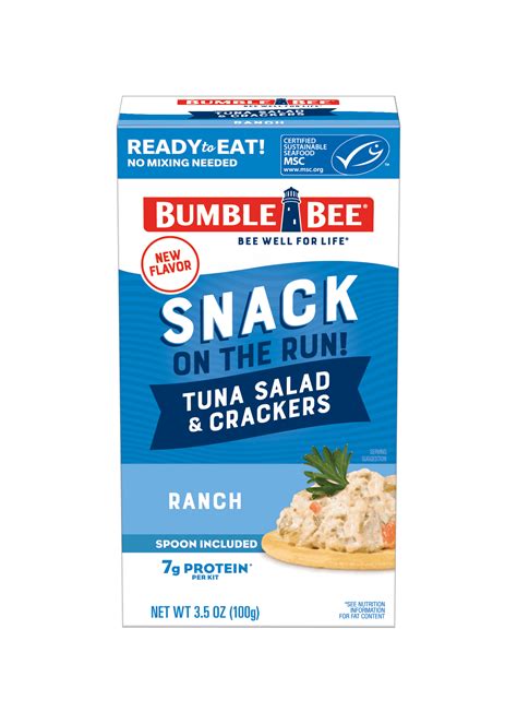Bumble Bee Snack On The Run Ranch Flavored Tuna Salad Ready To Eat