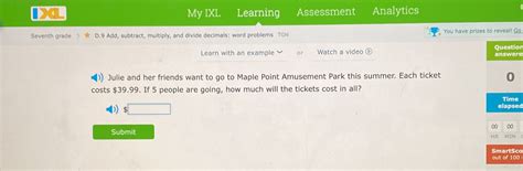 Solved A Learning Assessment Analytics My IXL Seventh Grade D Add Subtract Multiply And