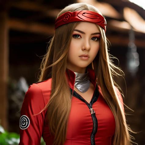 Premium Photo An Adult Girl From Naruto With Long Light Brown Hair And A Middle Part