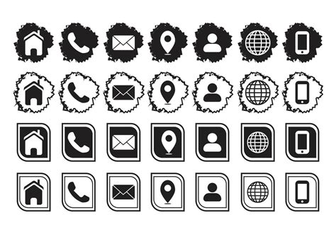 Contact Related Icon Set Essential Flat Stroke Circular Web Icon Set