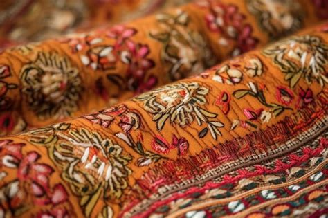 Premium Ai Image Closeup Of Fabric With Intricate Weave And Pattern Created With Generative Ai