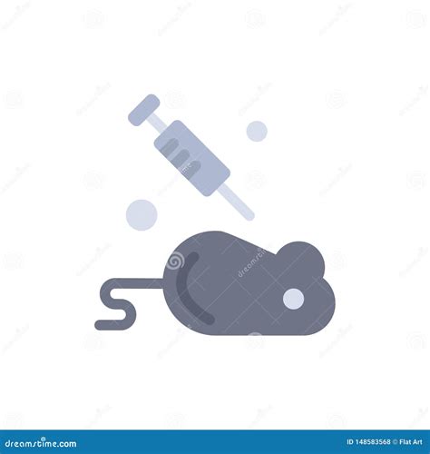Experiment Laboratory Mouse Science Flat Color Icon Vector Icon Banner Template Stock Vector