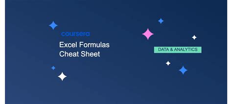 Excel Formulas Cheat Sheet Coursera