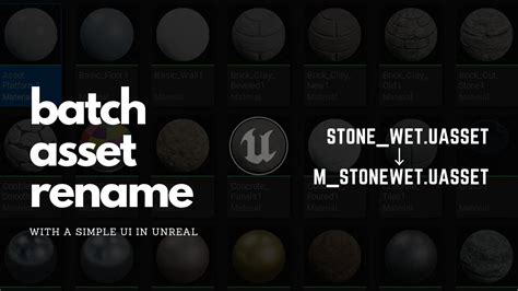 Unreal Batch Rename Assets Advanced Renamer Tool Youtube