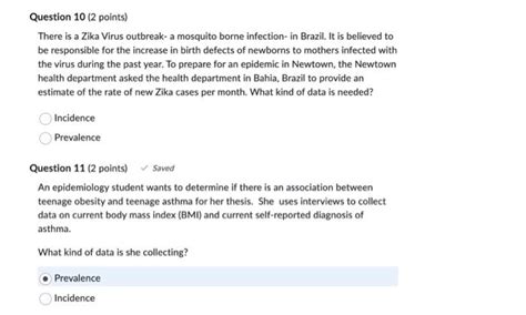 Solved Question 10 2 Points There Is A Zika Virus