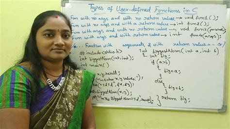 C Language Class 71 Types Of User Defined Functions In C Both In Telugu And English