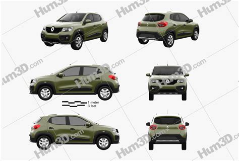 Renault Kwid 2019 Blueprint Template 3dmodels