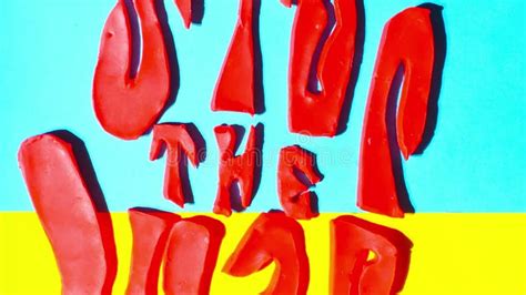 Plasticine Claymotion Stopmotion Animation With Call Stop War In Ukraine A Bullet Flying