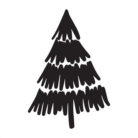 Vector Drawing In The Style Of Doodle Christmas Tree Simple Drawing Of An Abstract Christmas