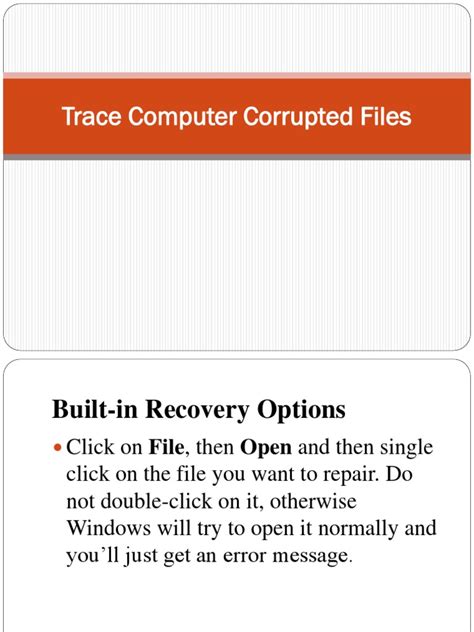 Trace Computer Corrupted Files Download Free Pdf Computer File Backup