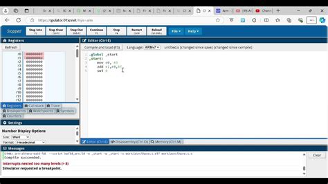 Cpulator Armv7 System Simulatorq Youtube