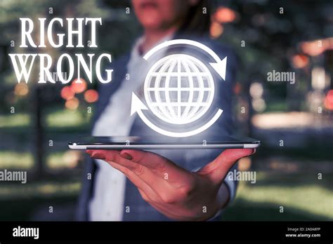 Handwriting Text Writing Right Wrong Conceptual Photo Choose Between