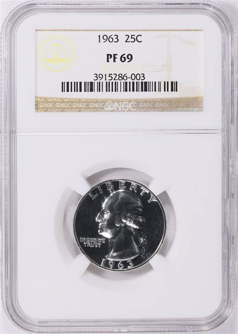 1963 Washington Quarter Ngc Proof 69 Item 1976996 Greatcollections
