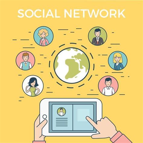 flat design social network infographic