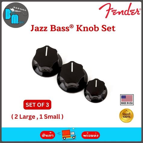 Fender Jazz Bass Knobs Black Set Of 3 2 Large 1 Small หัวครอบ